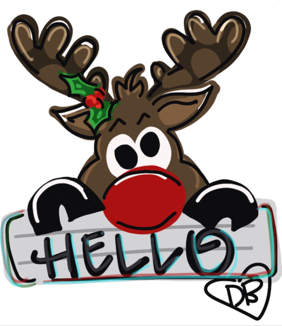 TEMPLATE: Reindeer Door Hanger Download Template Printable - Etsy