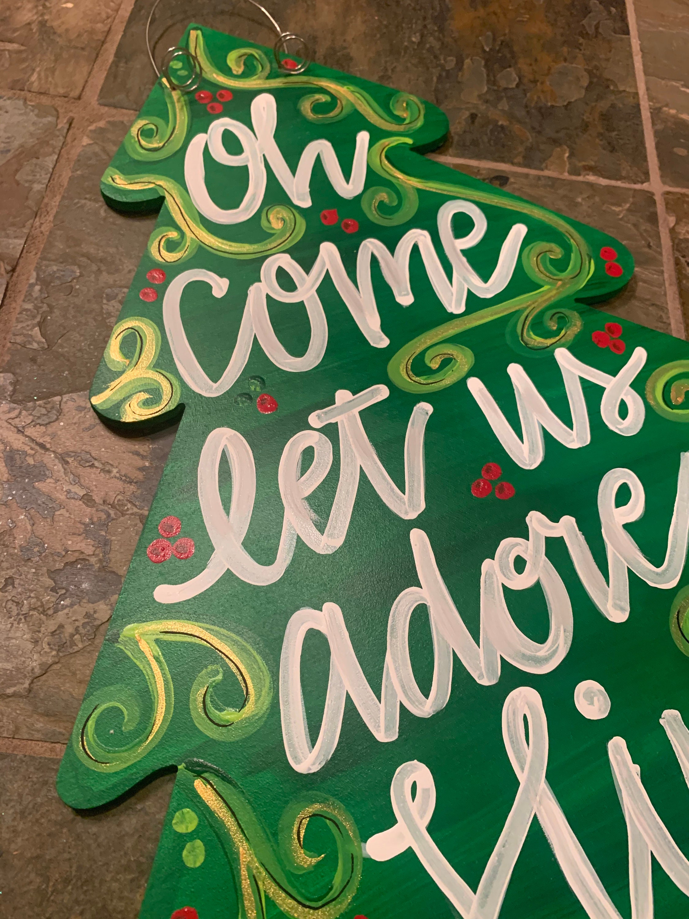 Christmas Door Hanger Tree Door Decoration Winter Door - Etsy