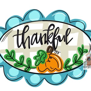 Thankful Door Hanger- Thanksgiving Door Decor-pumpkin-fall-wreath-wood ...