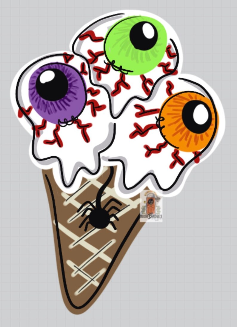TEMPLATE: Halloween Eye Ball Ice Cream Cone Door Hanger - Etsy