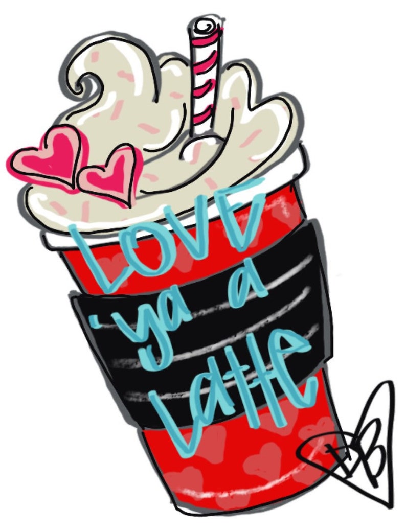 Valentine Love Latte Door Hanger Valentines Day Door Decor - Etsy