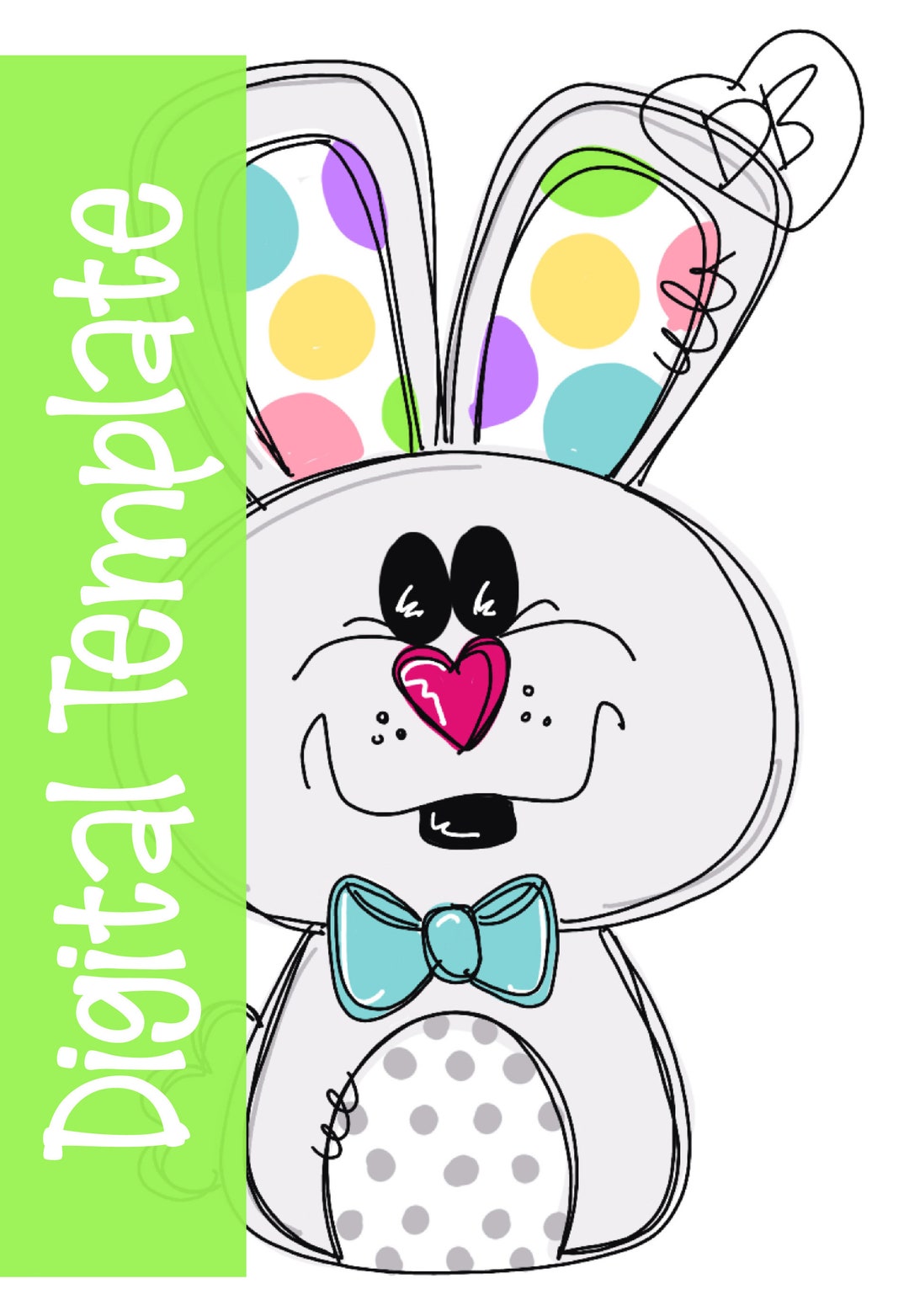 TEMPLATE: Single Easter Bunny Door Hanger Download Template - Printable ...