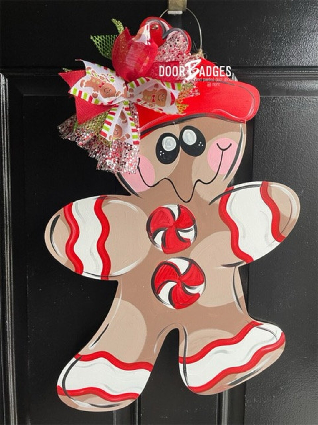 Gingerbread Man Door Hanger Merry Christmas Door Decor Holiday Winter ...