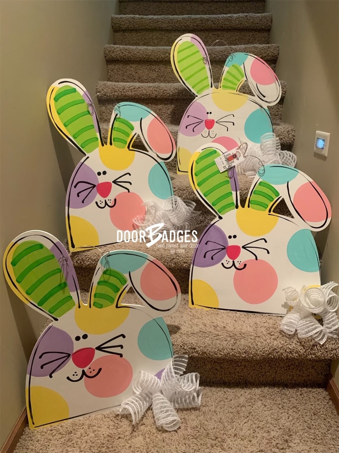 Easter Bunny Door Hanger Bunny door Decor Easter wreath | Etsy