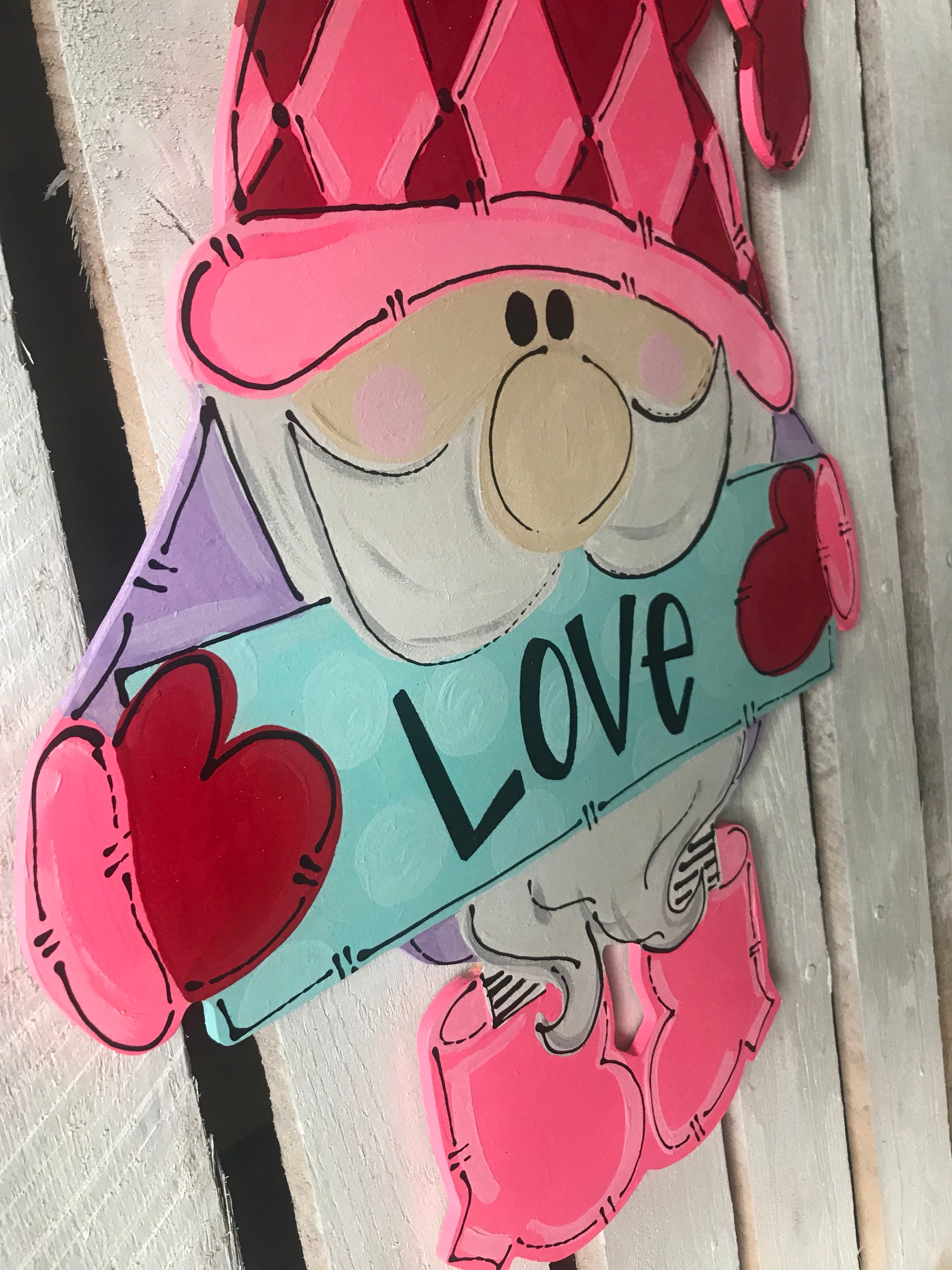 Valentines Gnome Door Hanger Valentines Day door Decor | Etsy