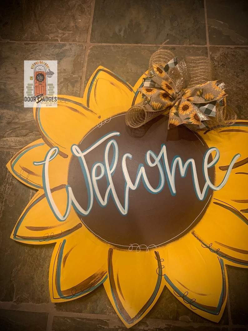Sunflower Door Hanger Fall Sunflower Decor Harvest Door - Etsy