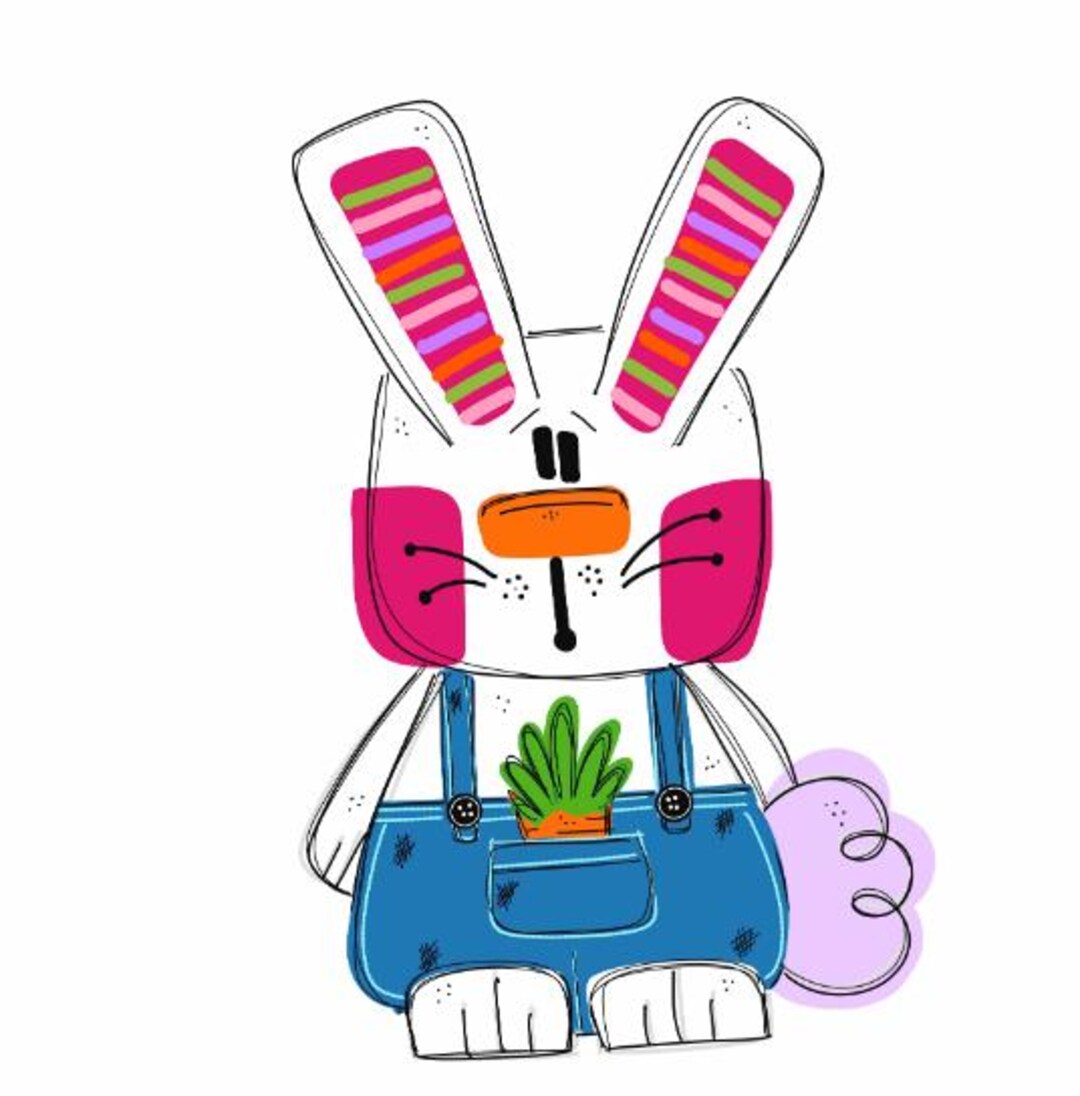 Easter Bunny Overalls With Carrot Door Hanger- Easter Carrots Door ...