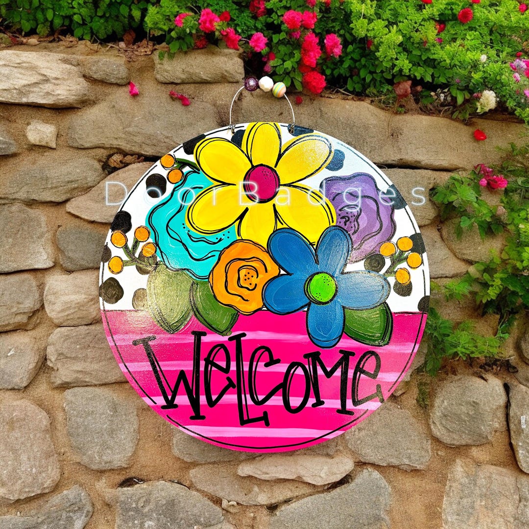 Spring Time Round, Spring, Summer Round Door Hanger, Summer Door Hanger ...