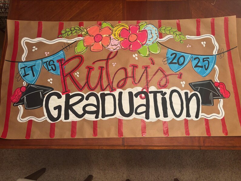 Graduation Hand Painted Party Banners - Kraft Party Decorations ...