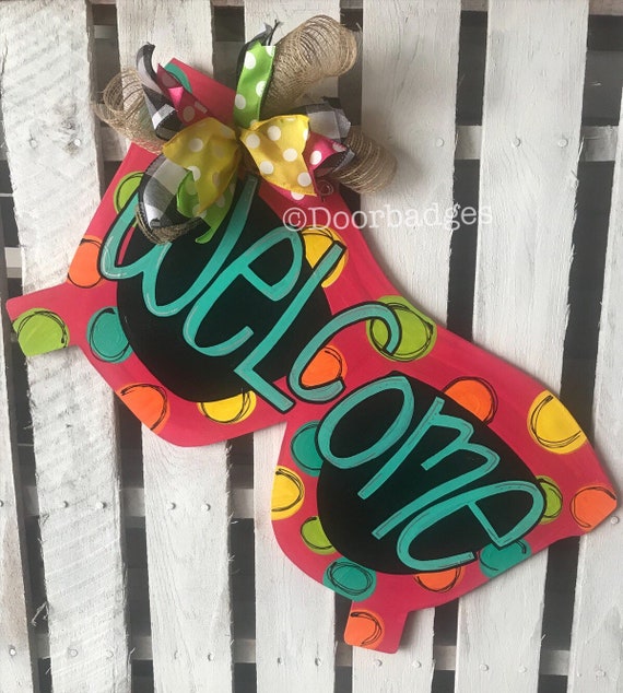 Summer Door Hanger sunglasses door Decor summer wreath | Etsy