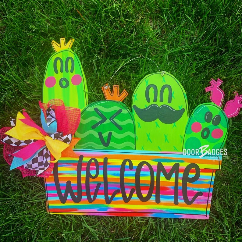 Cactus Door Hanger Cactus Pot Decor Cactus Family - Etsy