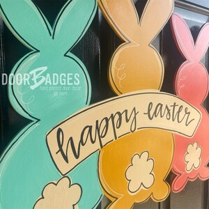 Easter Peeps Bunny Sign Door Hanger- Bunny Door Decor - Easter Egg ...