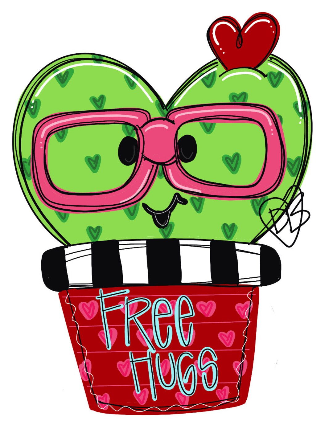 Valentine Free Hugs Cactus Door Hanger Valentines Day Door Decor ...