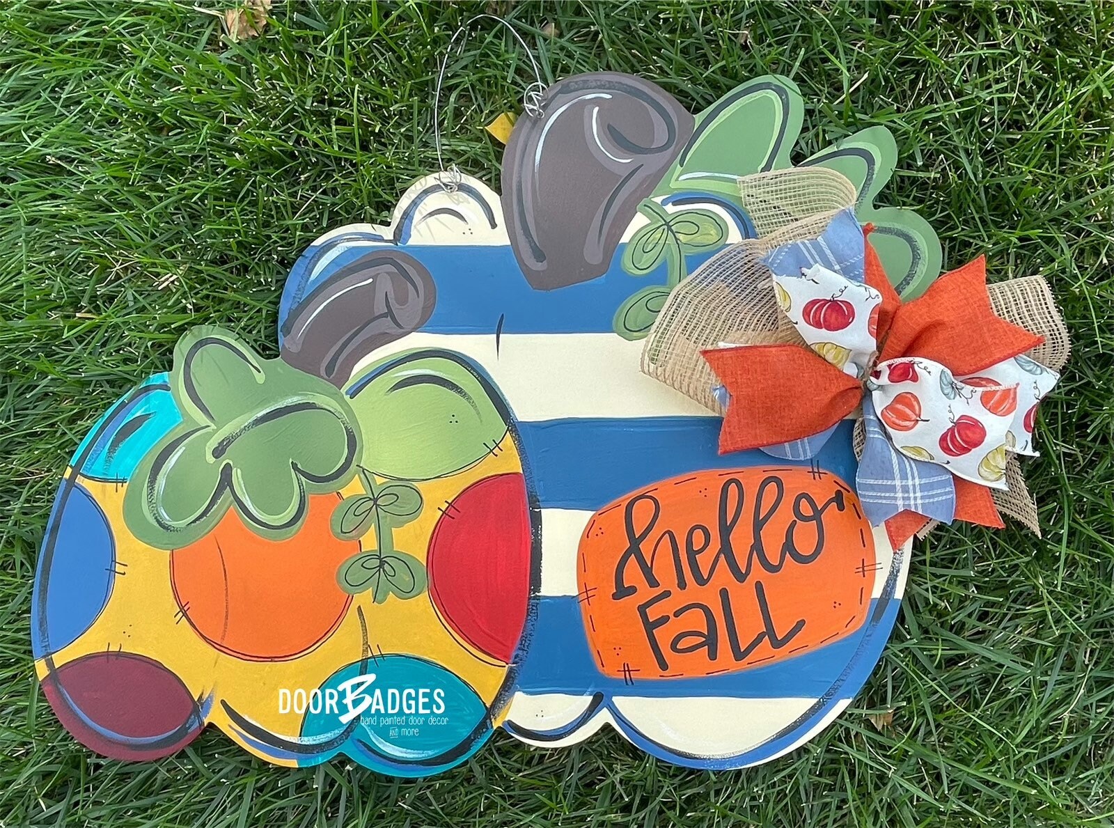Pumpkins With Sign - Fall Door Hanger, Fall Door Decor, Thanksgiving ...