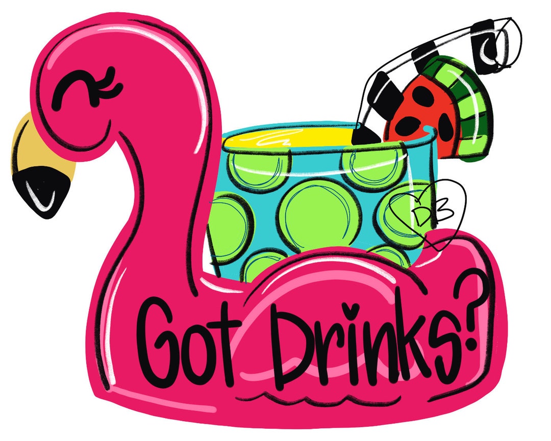 TEMPLATE: Flamingo Pool Float Sign Door Hanger Download Template ...