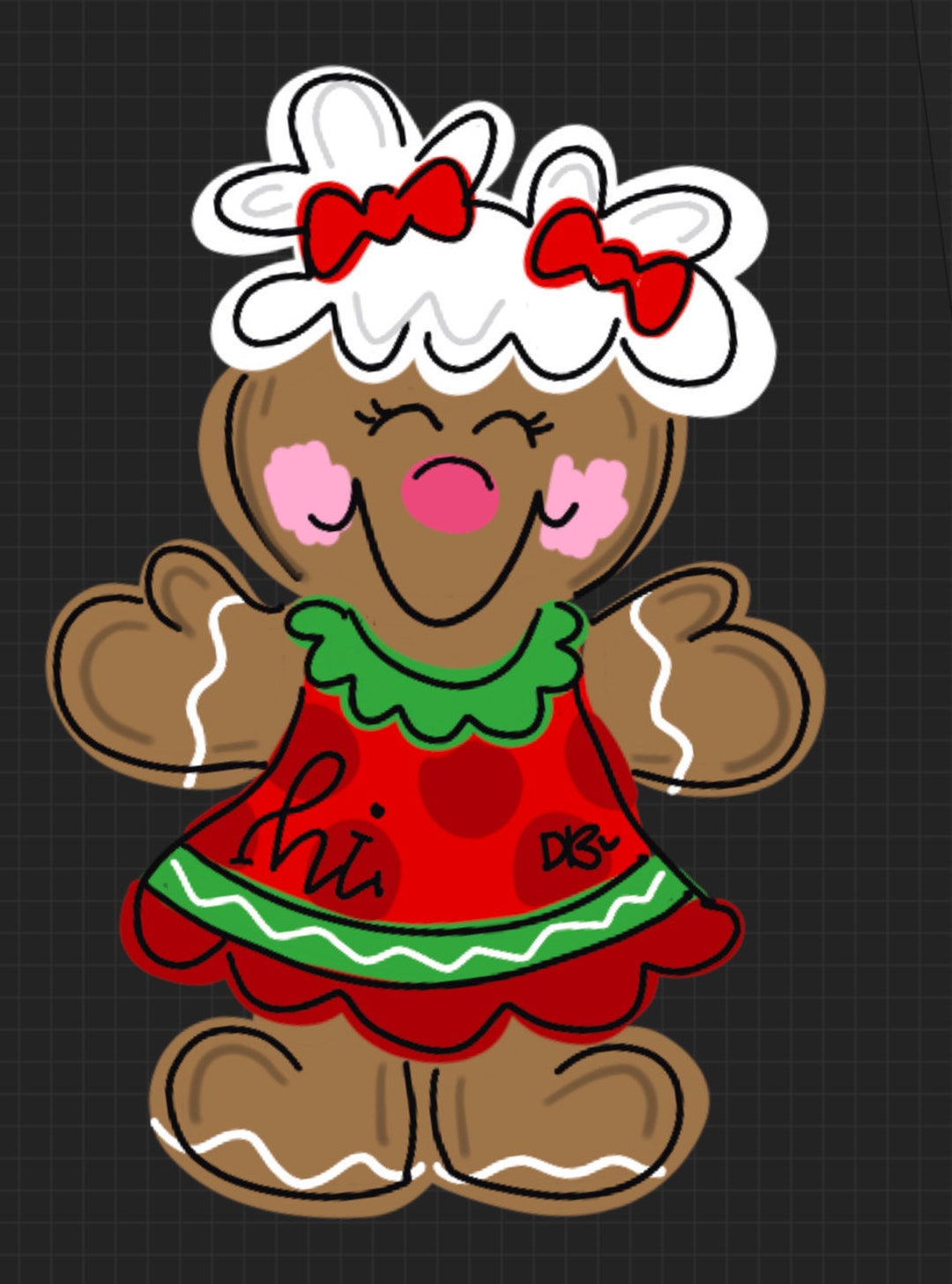 TEMPLATE: Girl Gingerbread Door Hanger Template - Printable Template - Etsy
