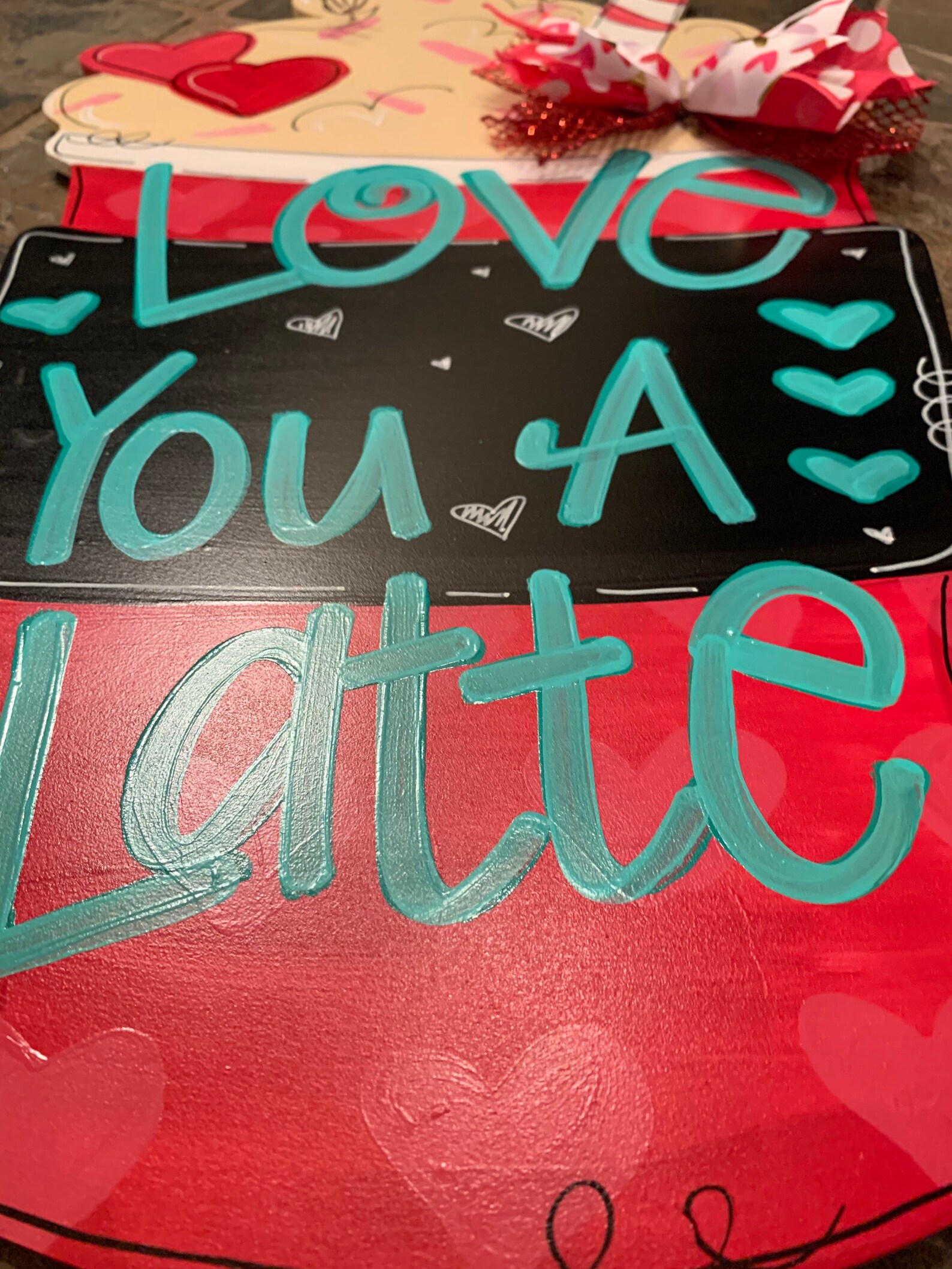 Valentine Love Latte Door Hanger Valentines Day Door Decor - Etsy