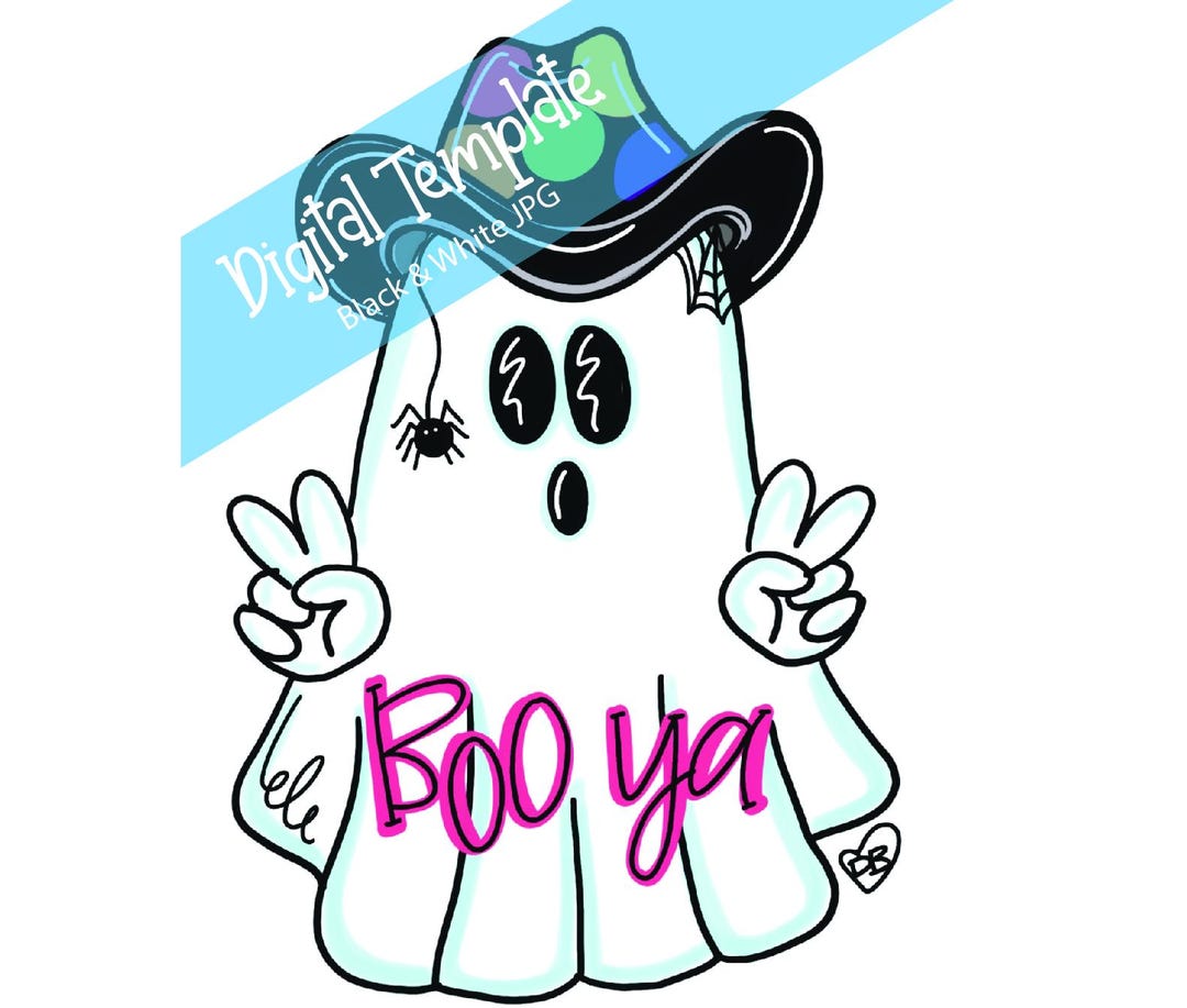 TEMPLATE: Ghost With Cowboy Hat Door Hanger Download Template ...