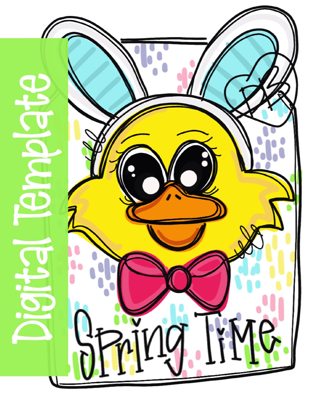 TEMPLATE: Spring Easter Chick Door Hanger Download Template - Printable ...