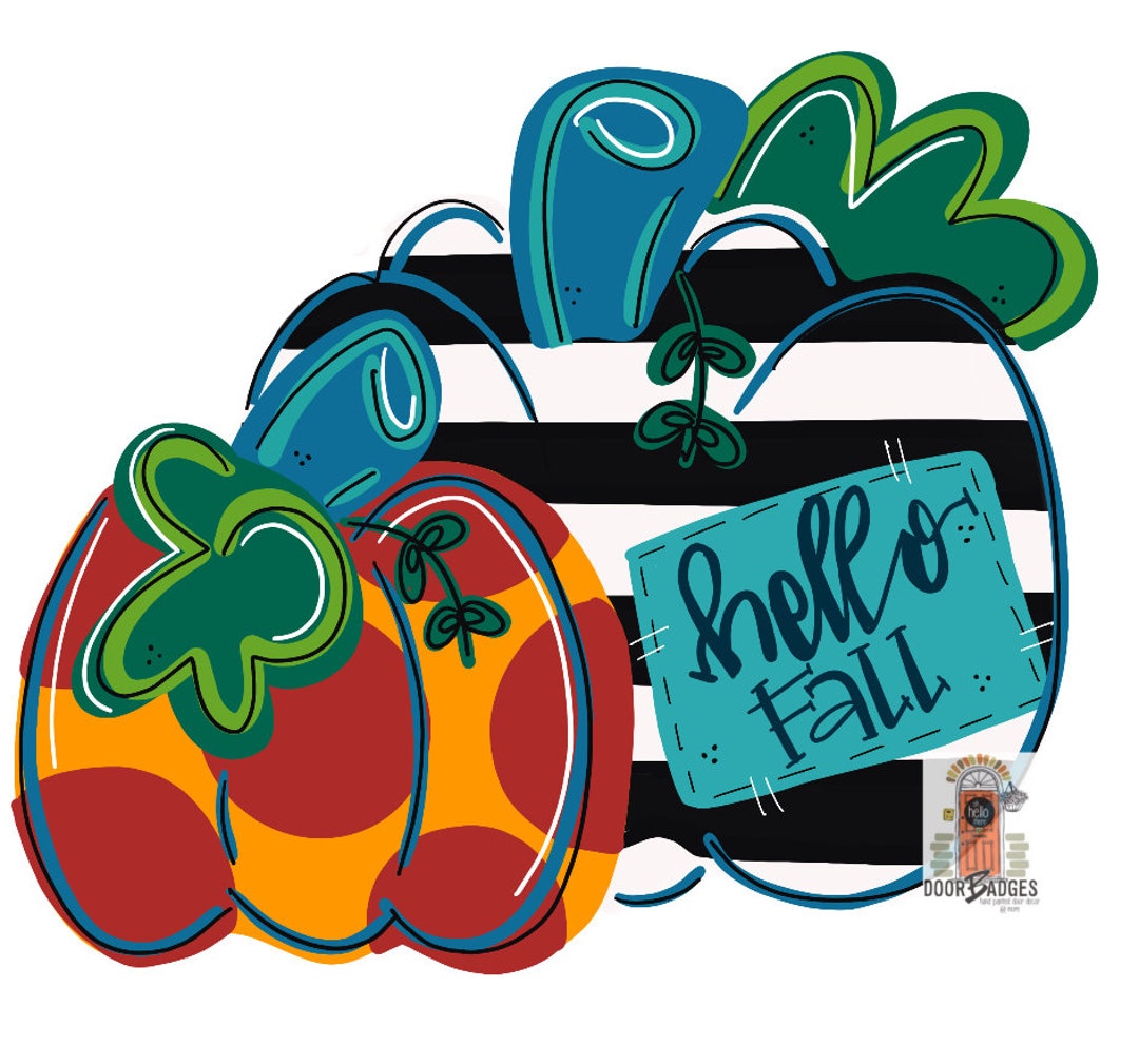TEMPLATE: Pumpkin Group - Hello Fall Door Hanger Download Template ...