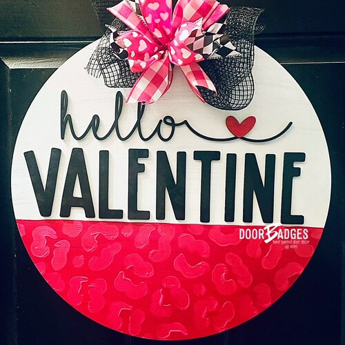 Valentine Welcome Sign Door Hanger Valentines Day Decor - Etsy