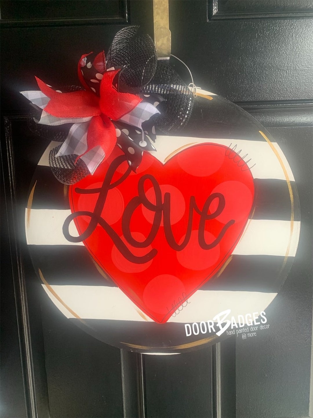 Valentine Heart Door Hanger Valentines Day Door Decor Valentine Wreath ...