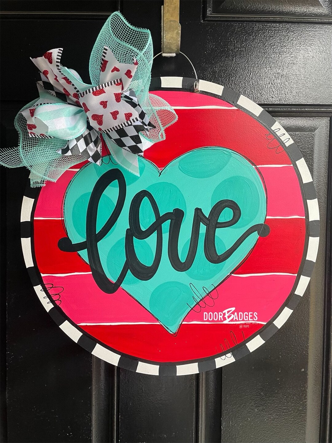 Valentine Heart Door Hanger - Valentines Day Door Decor - Valentine ...