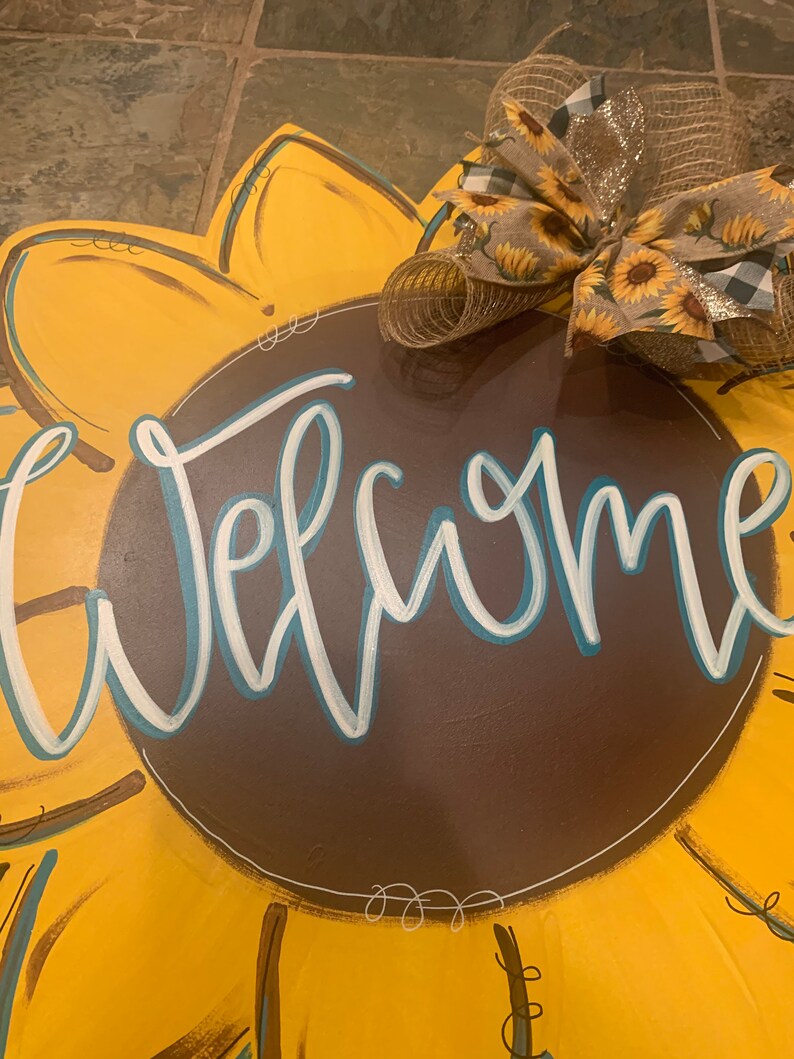 Sunflower Door Hanger Fall Sunflower Decor Harvest Door - Etsy