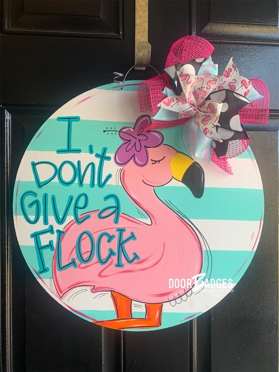 Flamingo Summer Round Sign I Dont Give A Flock Summer Cut | Etsy