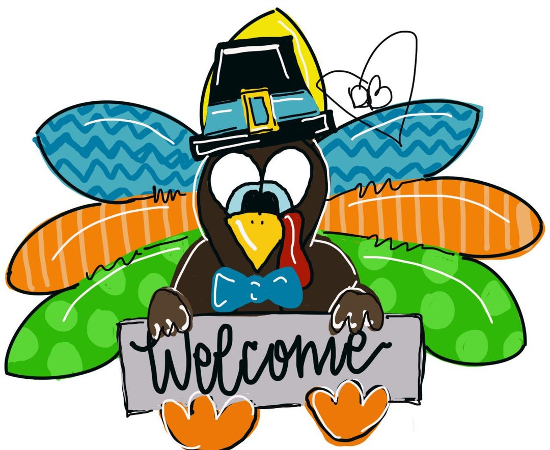 TEMPLATE: Turkey Pilgrim Door Hanger Download Template - Printable ...