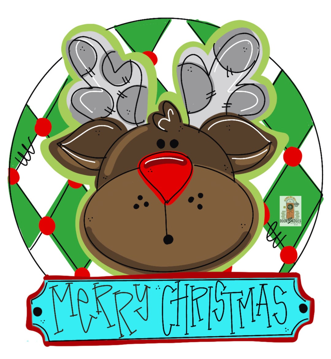 TEMPLATE: Reindeer Door Hanger Template - Printable Template - Etsy
