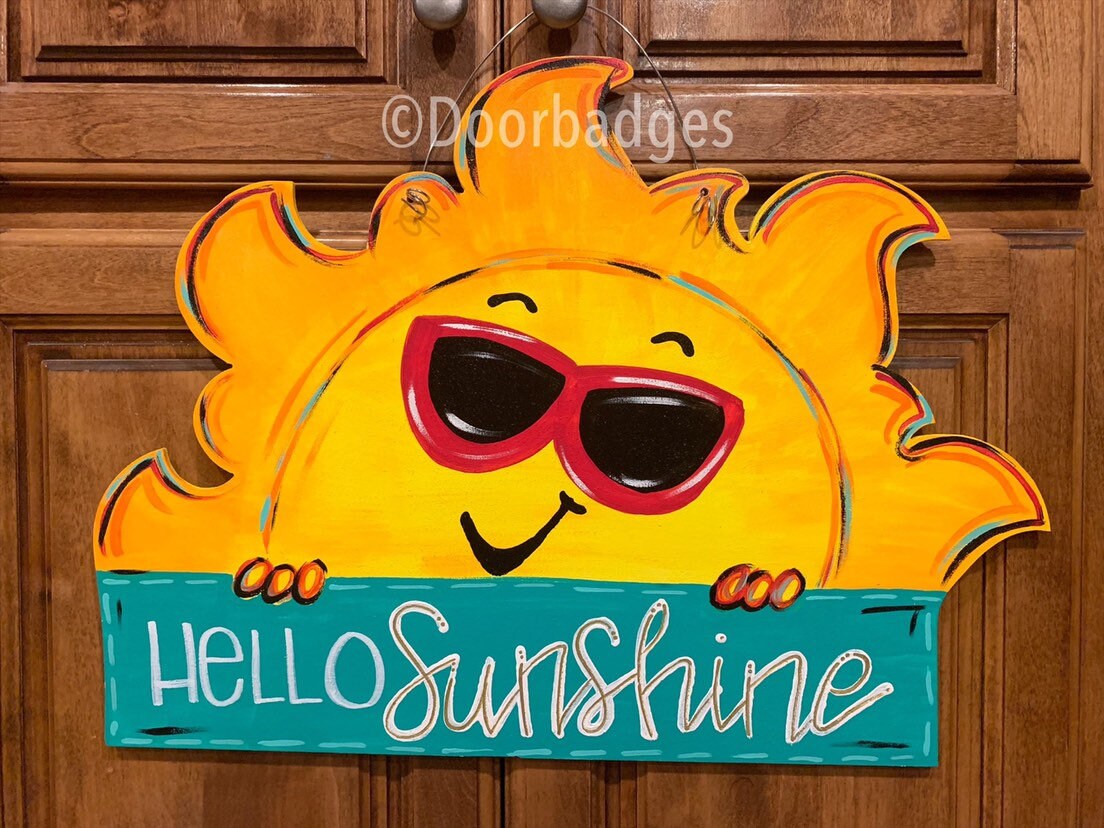 Summer Sunshine Door Hanger Hello Sunshine sunglasses | Etsy
