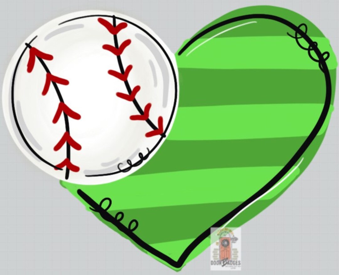 TEMPLATE: Baseball Heart Door Hanger Download Template - Printable ...