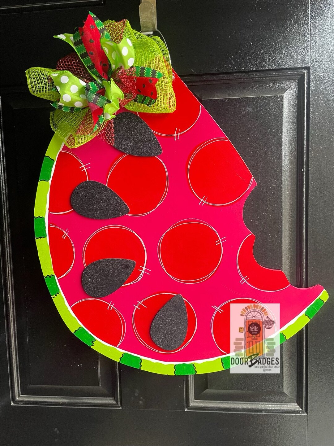 Summer Door Hanger - Watermelon Door Decor - Summer Wreath - Hand ...