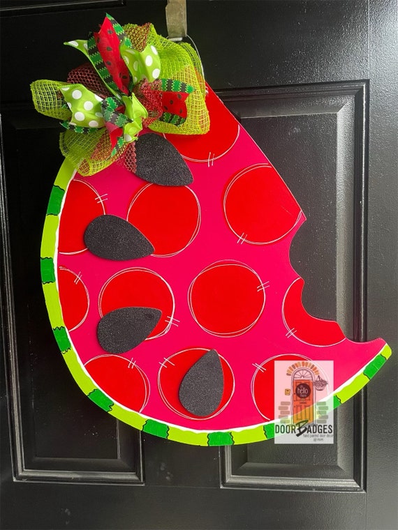 Summer Door Hanger Watermelon Door Decor Summer Wreath | Etsy