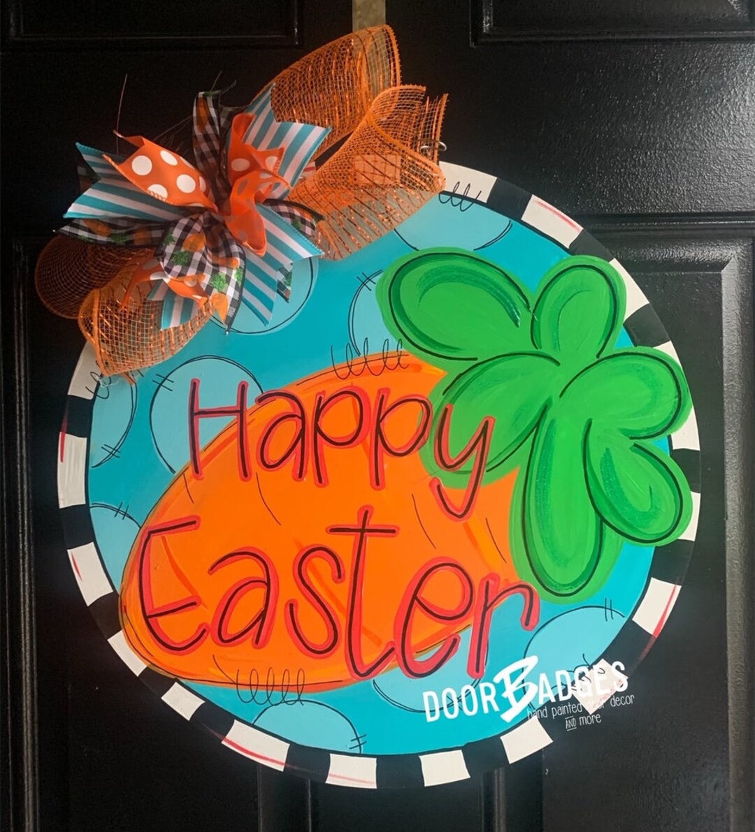 Easter Carrot Door Hanger - Happy Easter Door Decor - Carrot Wreath ...