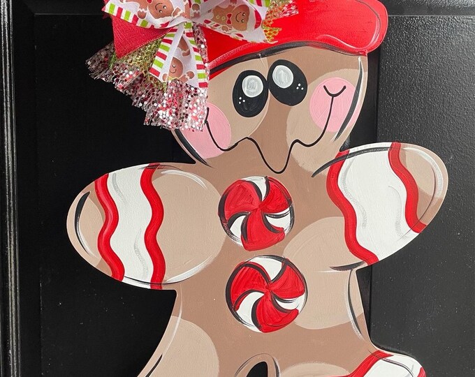 Christmas Gingerbread Girl or Boy Door Hanger - Etsy