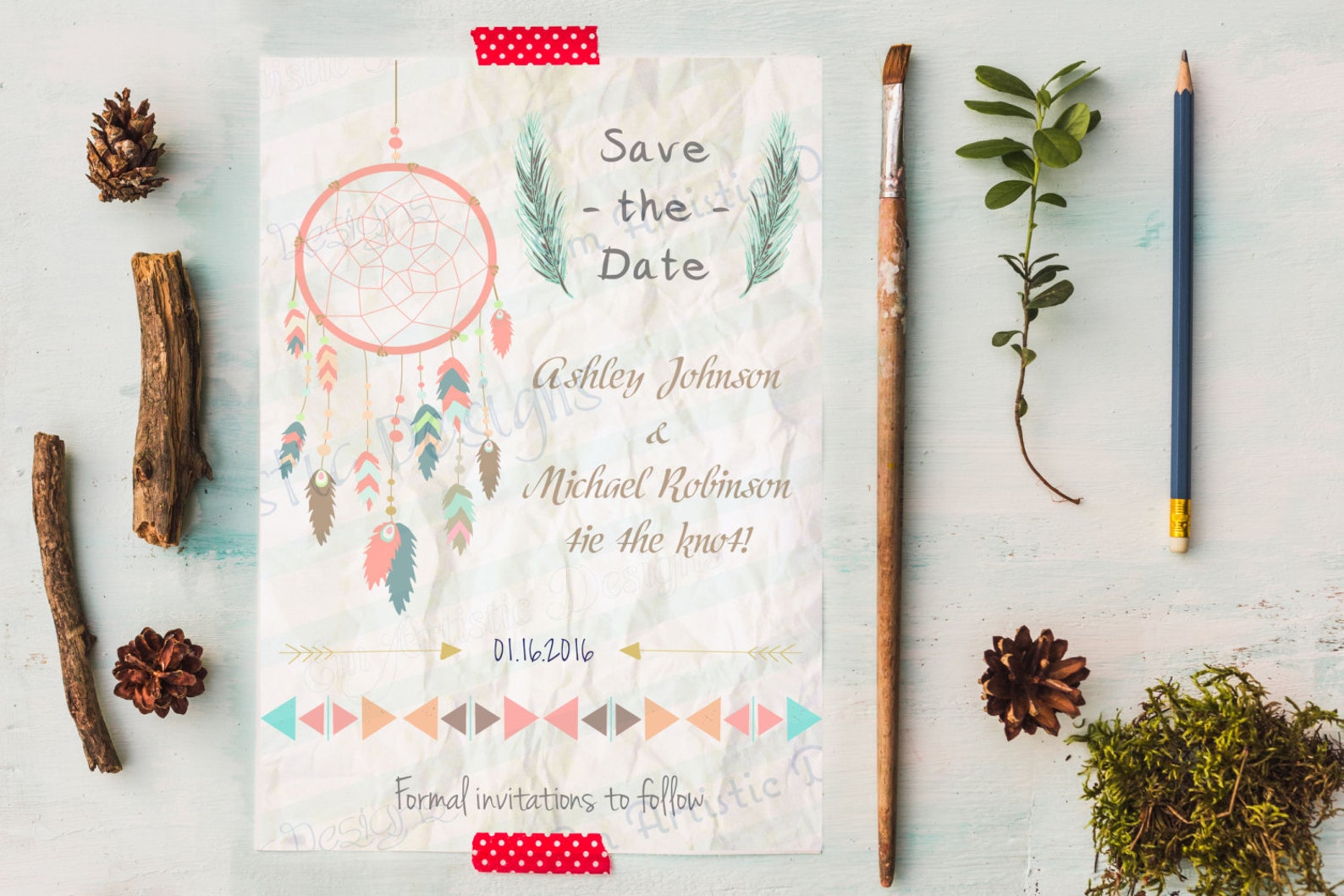 Printable Style RT001 Rustic Tribal Wedding Invitation - Etsy