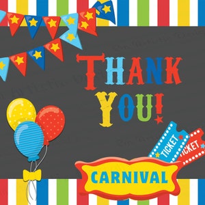 DIGITAL DOWNLOAD Carnival Birthday Party Invitations, A7, Purchase and ...