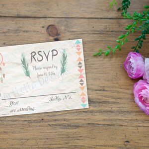 Printable Style RT001 Rustic Tribal Wedding Invitation Set}custom Wedding Invitations, Save the ...
