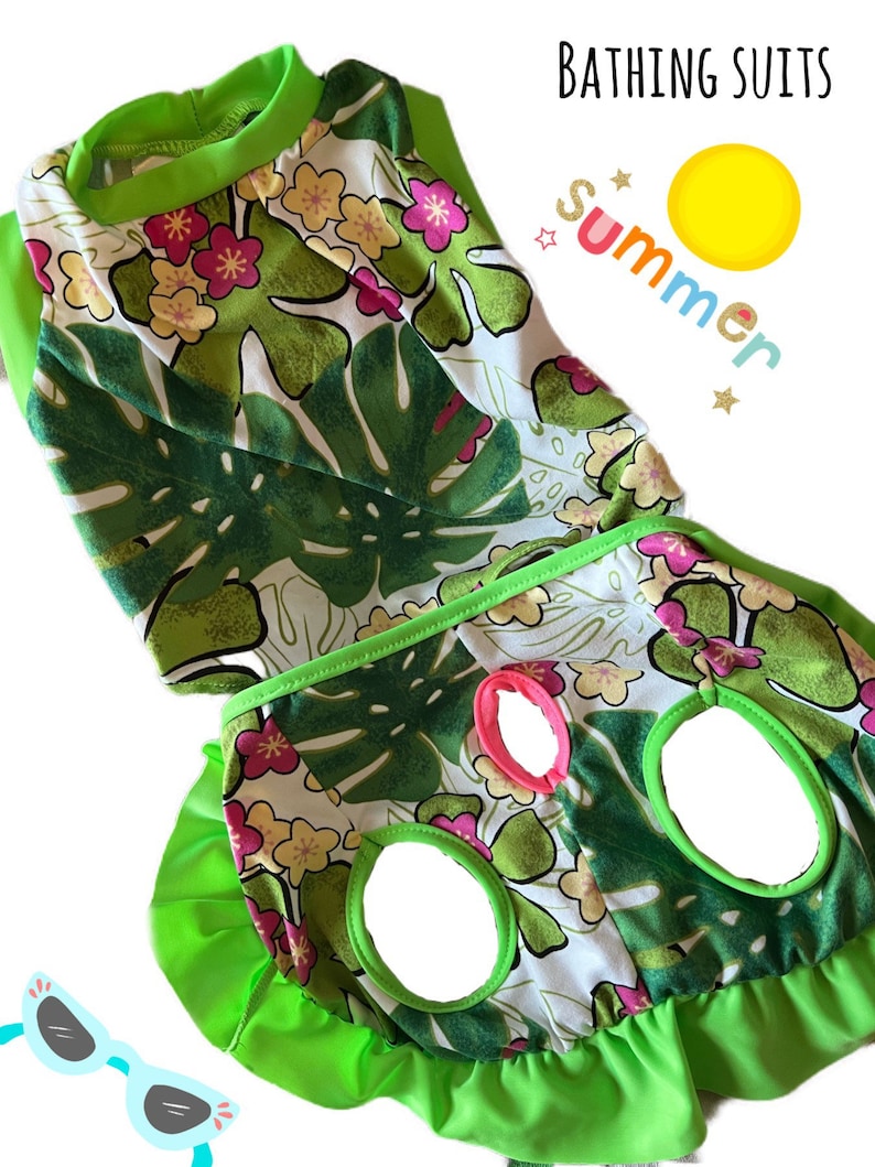 Dog Bathing Suit/ Summer Dog Clothes/two Piece Bathing Suit for Dogs ...