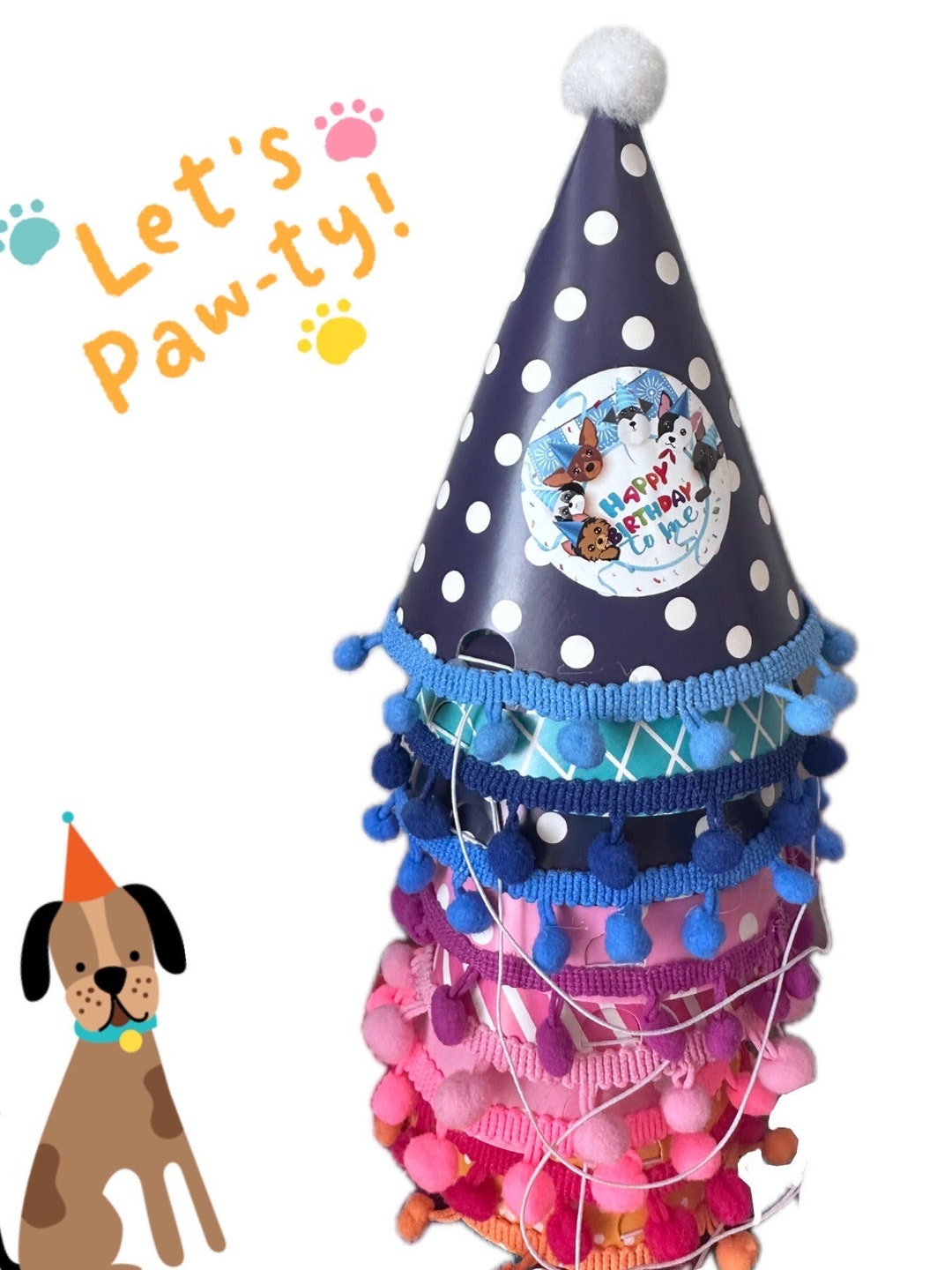 Happy Birthday Hats for Dog/ Party Hats for Dog/ Doh Hats/ Birthday Dog ...