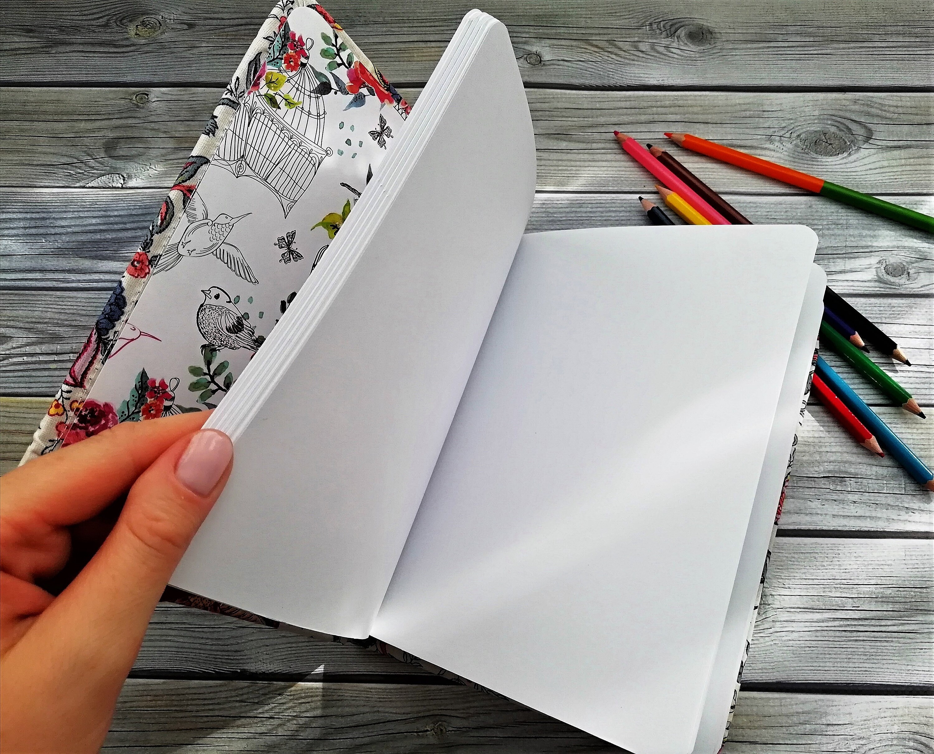 Notebook for sketches sketchbooks Notebook handmade fabric | Etsy