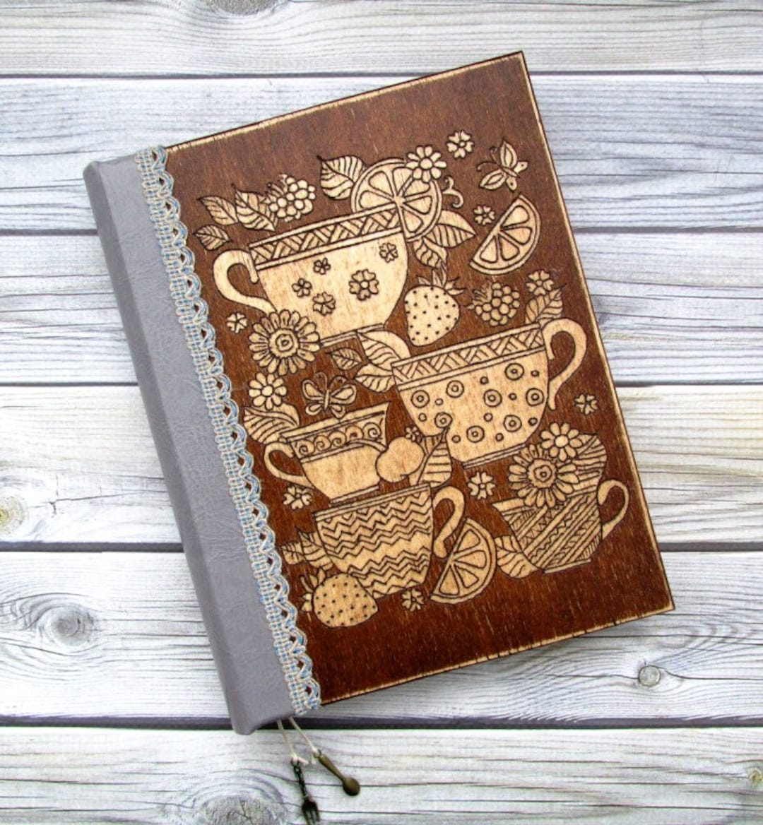 Handmade Wooden Cookbook, Engraved Birch Recipe Book (A5, 200 Pages) - Etsy