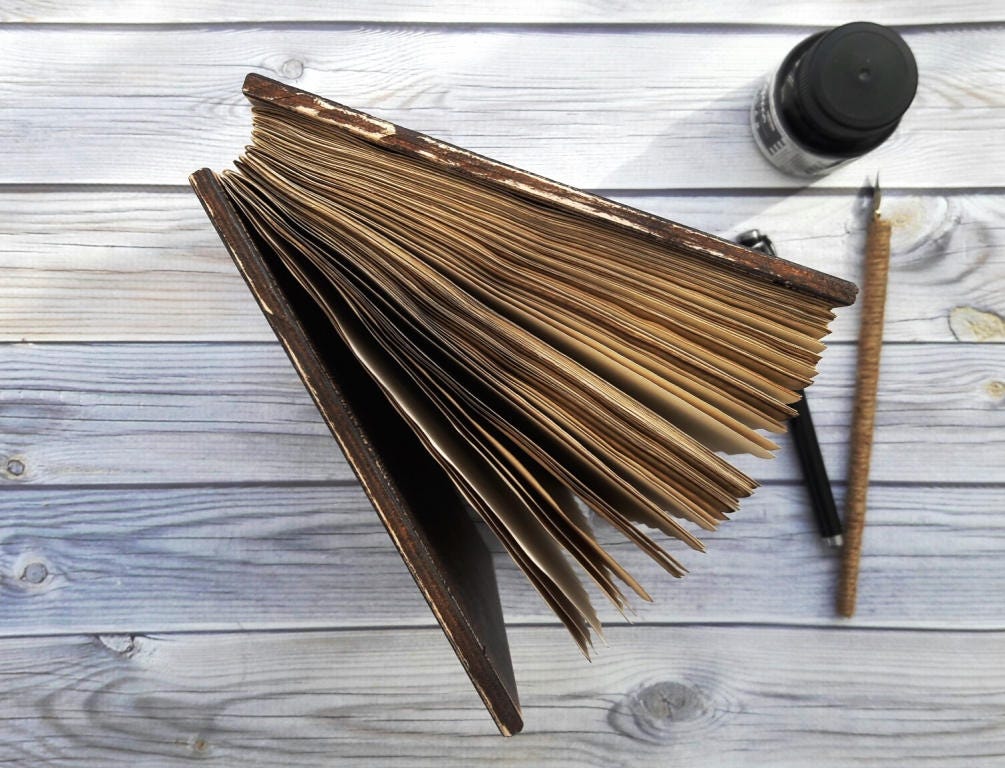 Wooden Book With an Engraving Handmade Botany Notebook in a - Etsy