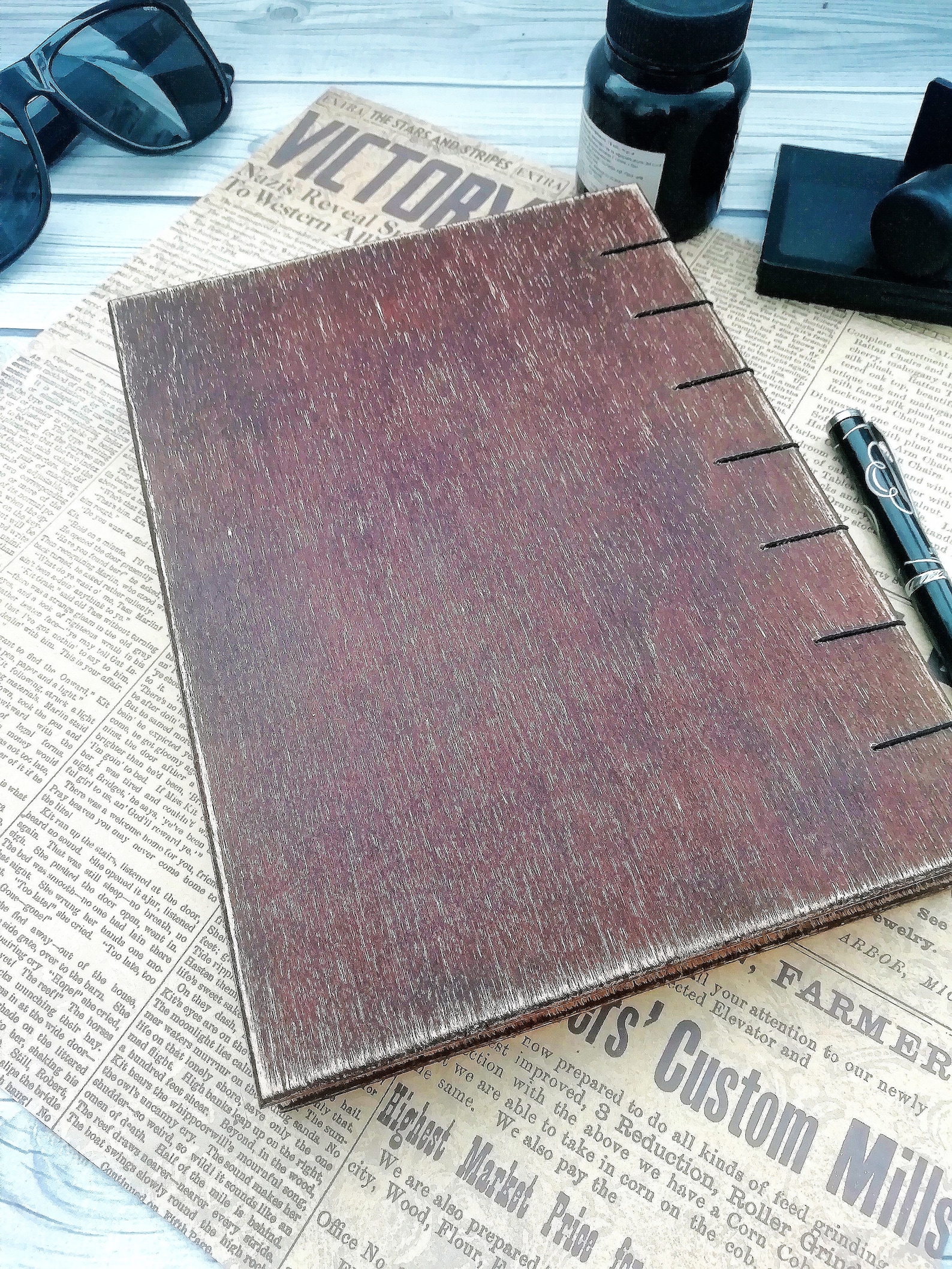 Notepad for a Man in a Wooden Coverwooden Book for Records - Etsy