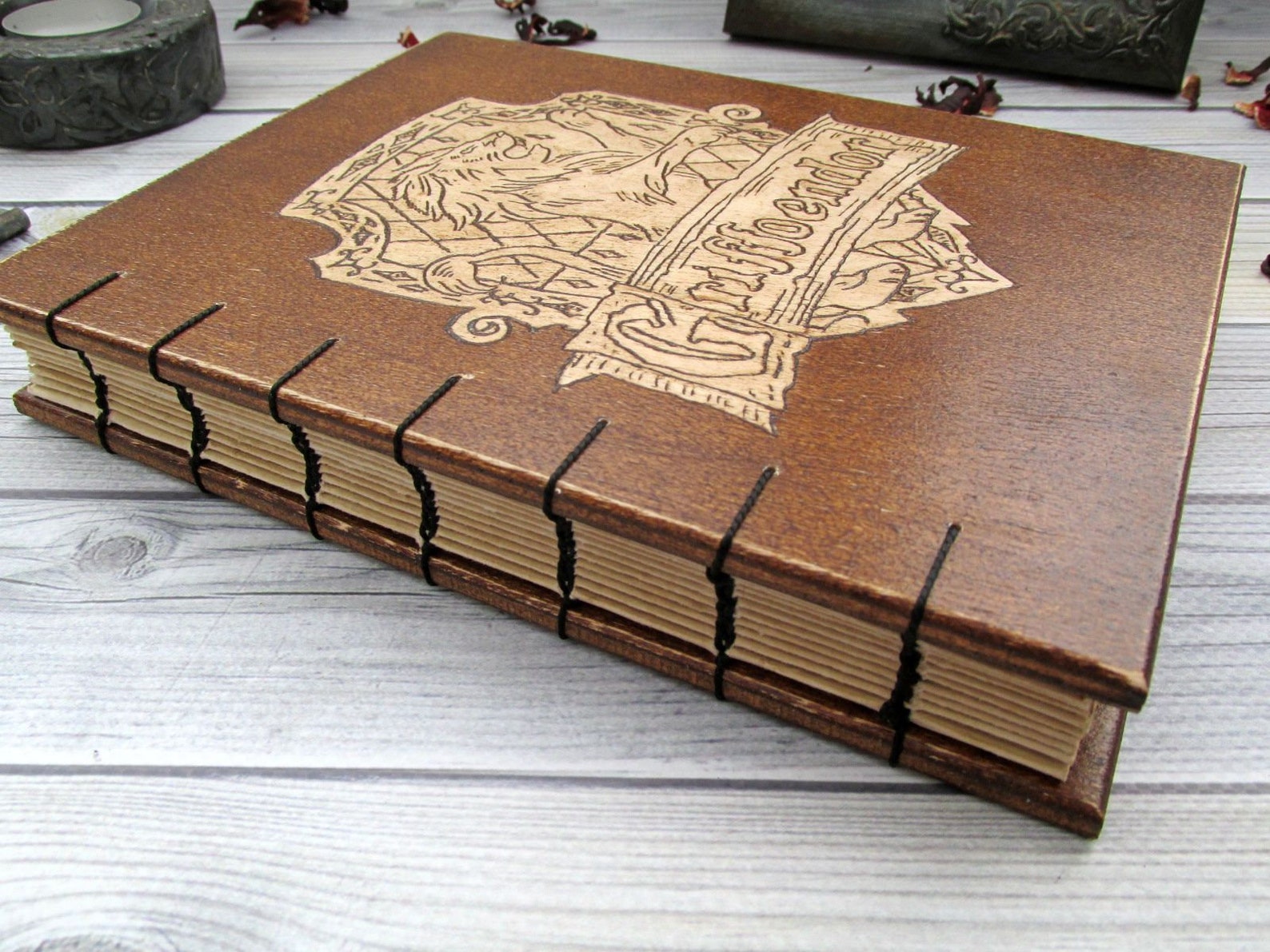 Wooden Book for Records With an Engraving Handmade Wooden - Etsy