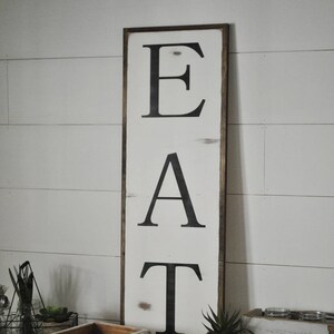 EAT 1X3 Sign Farmhouse Dining Room Wall Decor Kitchen Sign Shabby Chic ...