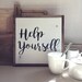 HELP YOURSELF 1'X1' Sign Distressed Wooden Sign Painted Art Elegant ...