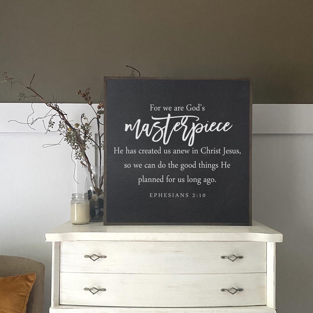 God's Masterpiece Wooden Sign: Farmhouse Scripture Art - Etsy
